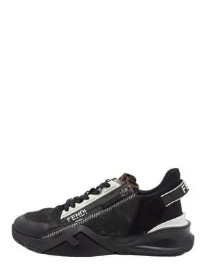 Fendi Ff Logo Tongue Low Top Sneakers - Black