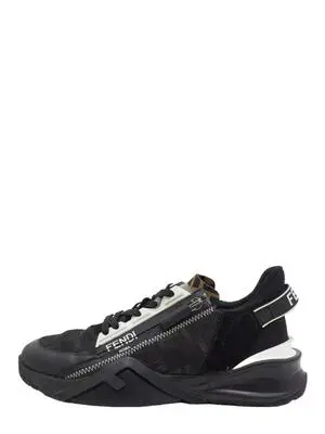 Fendi Ff Logo Tongue Low Top Sneakers - Black