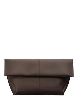 FREJA Freja Seamed Faux Leather Clutch Espresso