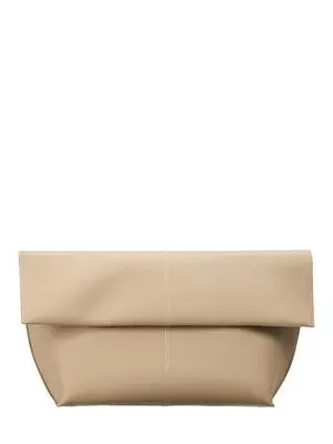 FREJA Freja Seamed Faux Leather Clutch Sand