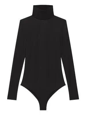 COURREGES Jersey Mock Neck Bodysuit - Black