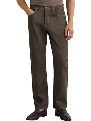REISS Bishopsgate Straight Fit Jeans - Brown