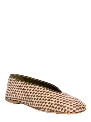 Bottega Veneta Rosa Intrecciato Ballet Flats - Plum/nero
