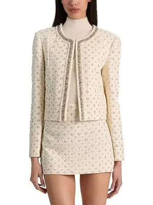 ALICE + OLIVIA Alice And Olivia Thomasina Cropped Embellished Jacket