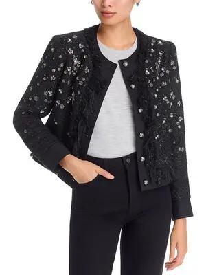 Kobi Halperin Embellished Cropped Jacket - Black