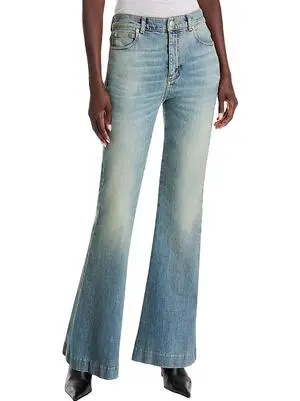 Alexander McQueen Cotton Stretch Flare Jeans - Bluette