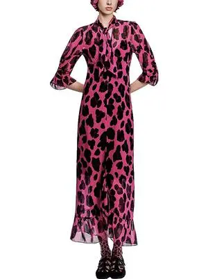 Anna Sui Jewel Jaguar Chiffon Maxi Dress - Ruby
