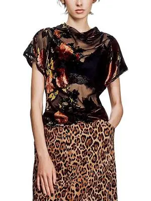 Anna Sui Folia Devore Top - Russet Multi