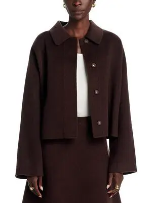 Hugo Boss Collared Wool And Lyocell Coat - Mole