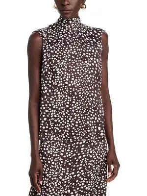 Hugo Boss Beseiti Tailored Viscose Blouse With Polka Dots - Mole Dot
