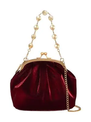 Aqua Annora Satin Satchel - Bordeaux