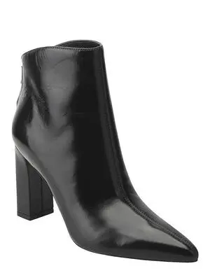 MARC FISHER LTD. Sydnie Leather Ankle Boots - Black