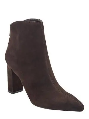 MARC FISHER LTD. Sydnie Leather Ankle Boots - Dark Brown