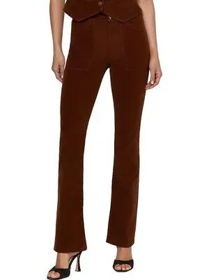 L'Agence Saffia High Rise Slim Straight Corduroy Jeans - Java