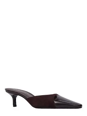BLACK SUEDE STUDIO Snip Toe Leather Mules - Hot Fudge