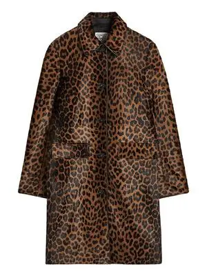 TOTEME Print Leather Coat - Leopard