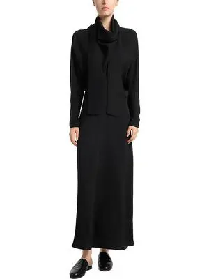 TOTEME Scarf Neck Slouch Waist Dress - Black