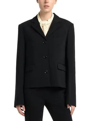 TOTEME Wool Blend Short Blazer - Black