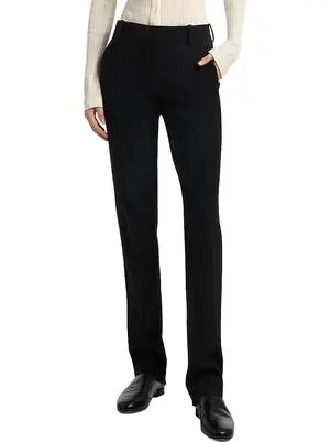TOTEME Wool Stretch Low Rise Tapered Pants - Black