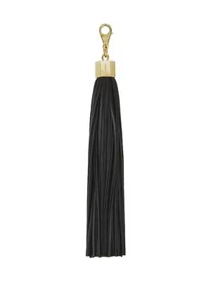 LANVIN Leather Pompom Bag Charm With Gold Tone Hardware - Black