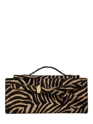 Veronica Beard Ziger Calf Hair Top Handle Clutch - Tan Multi