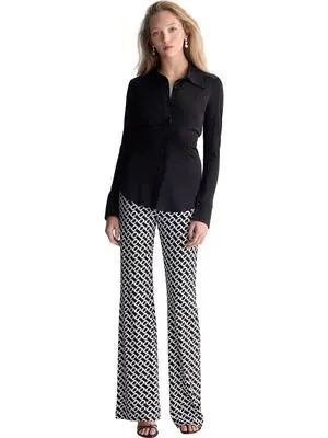 Diane Von Furstenberg Lucinda Ruched Shirt - Black