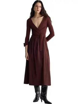 Diane Von Furstenberg Ballerina Wrap Dress - Soil