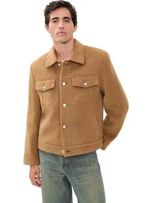 Helmut Lang Wool Trucker Jacket - Dark Camel