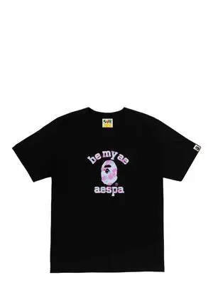 A BATHING APE X Aespa College Relaxed Fit T-shirt - Black