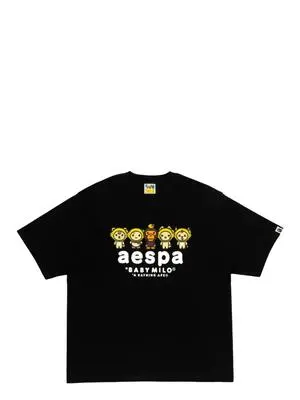 A BATHING APE X Aespa Baby Milo Lemonade Relaxed Fit T-shirt - Black