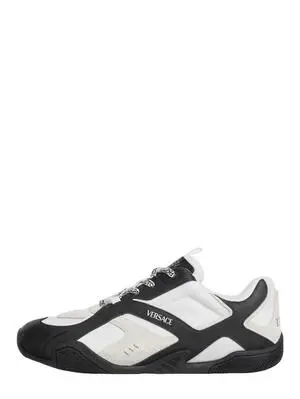 Versace Galaxia Leather Sneakers - Black/white