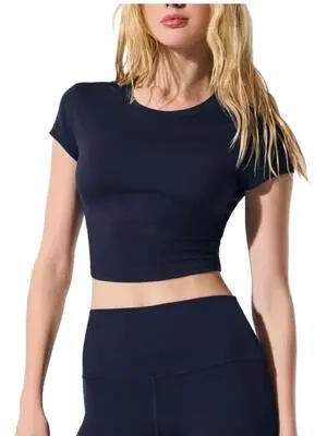 Alo Yoga Alosoft Crop Finesse T-shirt - Navy