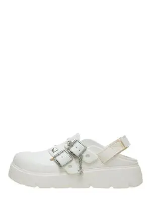 CROCS Star Studded Loaferette Clogs - Chalk
