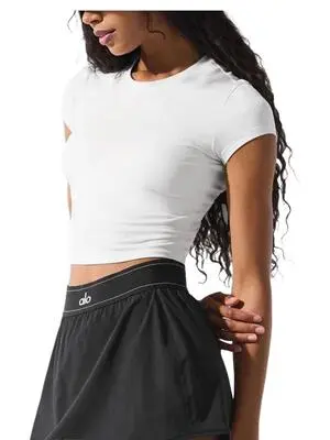 Alo Yoga Soft Crop Finesse T-shirt - White