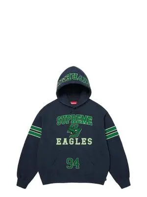 Supreme Rhinestone Eagle Hooded Sweatshirt Navy
