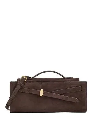 Veronica Beard Suede Dash Clutch Bag - Espresso