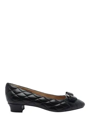 SALVATORE FERRAGAMO Ferragamo Vara Low-Heeled Court Shoes In Quilted Nappa Leather