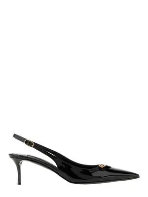 Dolce & Gabbana Dolce & Gabbana Patent Leather Slingback Pumps With DG Monogram Black