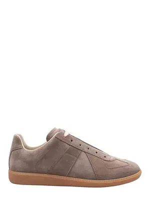 MAISON MARGIELA Maison Margiela Replica Suede And Leather Lace-Up Sneakers Dove Grey