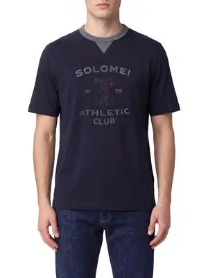 Brunello Cucinelli Printed Short-sleeved Cotton T-shirt - Blue