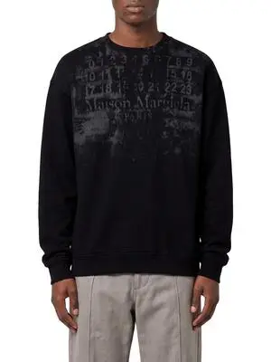 MAISON MARGIELA Cotton Crewneck Sweatshirt With Iconic Four Stitches - Black