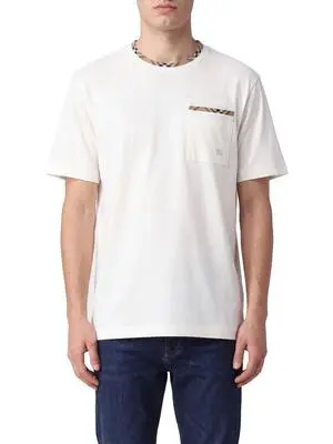 Burberry Crewneck Short-sleeve T-shirt In Cotton With Logo Print - White