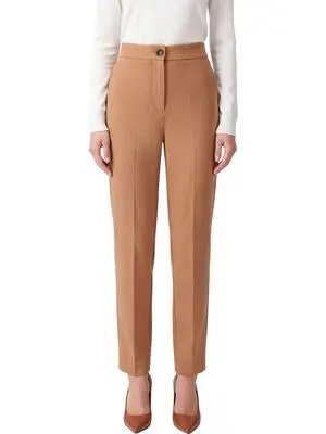 Max Mara Mid-rise Slim-fit Cropped Technical Jersey Trousers - Hazel