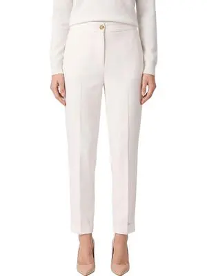 Max Mara Mid-rise Slim-fit Cropped Technical Jersey Trousers - White