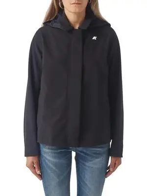 K-WAY K-Way Bleizou Hooded Waterproof Nylon Jacket With Contrast Logo Detail Black