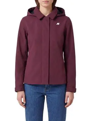 K-WAY Bleizou Hooded Waterproof Nylon Jacket With Contrast Logo Detail - Wine
