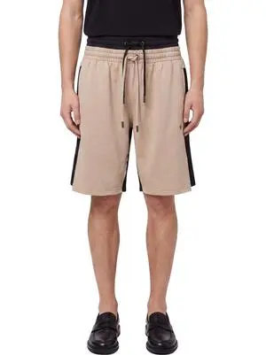 Off-White Double-layer Diagonal Print Cotton Jersey Shorts - Multicolor