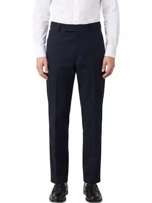 Thom Browne Slim Fit Cotton Tailored Trousers With Mid-rise Waist - Blue
