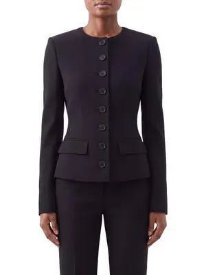 DOLCE & GABBANA Dolce & Gabbana Slim Fit Wool Crew Neck Blazer