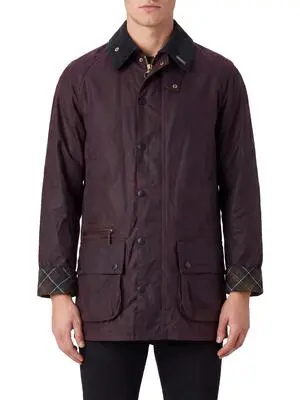BARBOUR Barbour Beaufort Windproof Waxed Cotton Jacket With Velvet Collar